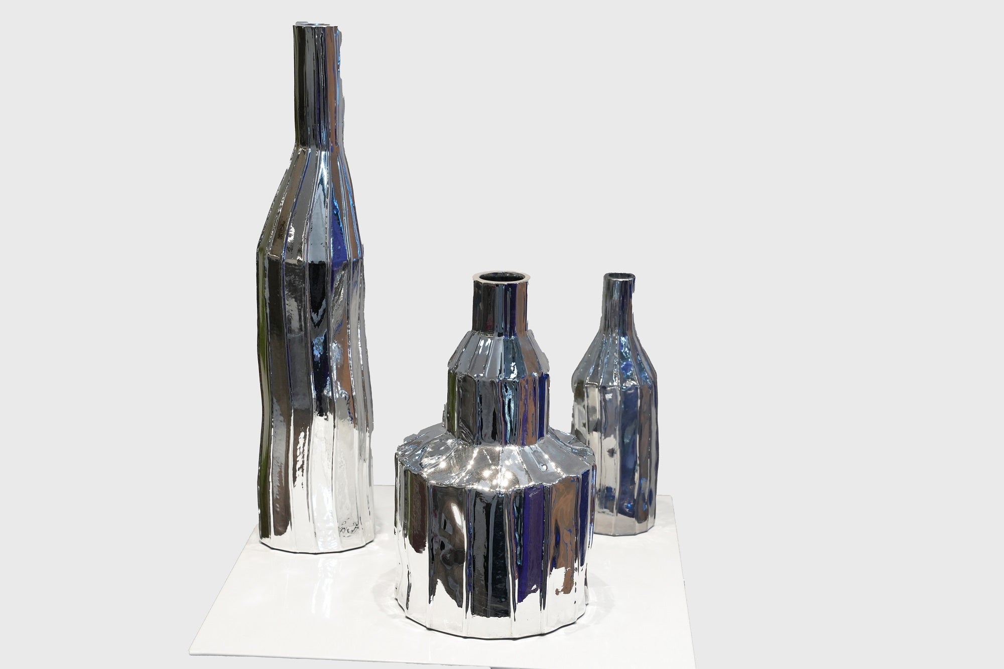 Buy Modern Luxe: Sculptural Chrome Vase | Davinci Flower